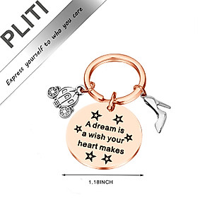 PLITI Goddaughter Gift A Dream Is A Wish Your Heart Makes Keychain Inspirational Ladies Girls Graduation Gifts For Her (Dream is ur Heart makes RG)