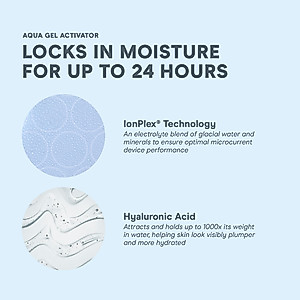 NuFACE Aqua Gel Activator - Microcurrent Conductive Gel & Activator Powered by IonPlex & Hyaluronic Acid to Enhance Results of NuFACE Microcurrent Facial Device - Improves Skin Radiance (3.3 oz)