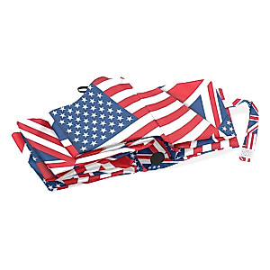ALAZA Union Jack British Flag 3 Folds Auto Open Close Anti-UV Umbrella