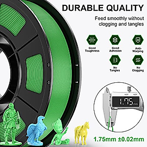 WEEFUN 3D Printer Filament Bundle 250g X 4 Spools, PLA Filament 1.75mm 3D Printing Material, Four Bright Color PLA Filaments Kit for 3D Printer Green/Light-Green/Yellow/Sky Blue, Fit Most 3D Printers