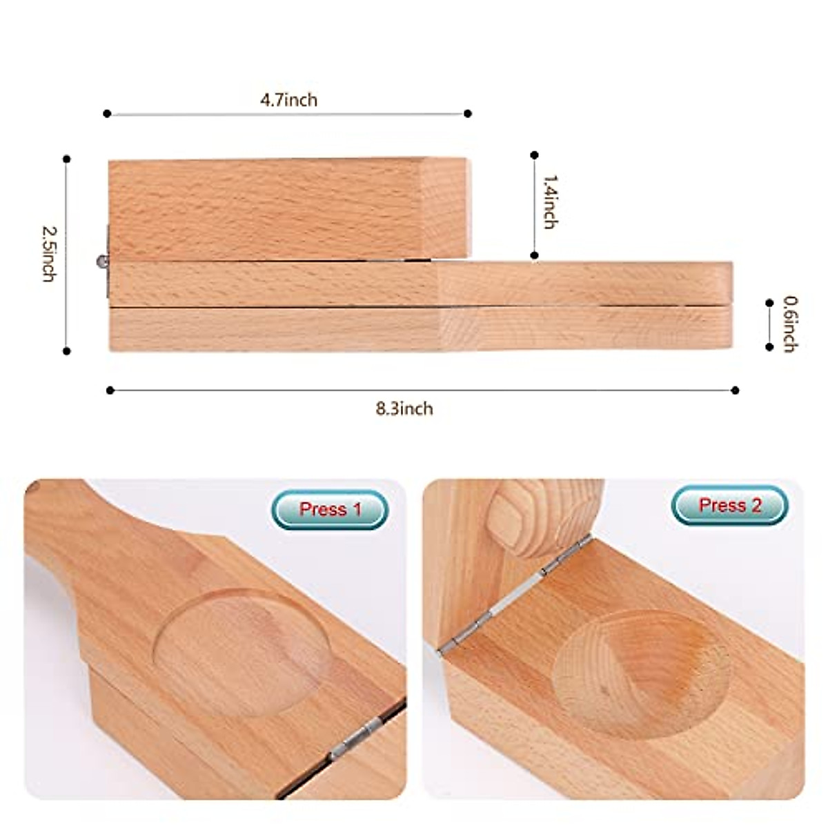 Wooden Tostonera Plantain Press Banana Smasher Maker Green Plantain's Wood 2 in 1 Crispy Tostones for Fried Plantains Chips &Tostones Cups,8.3''L x 3.1''W x 2.5''H (HTY02)