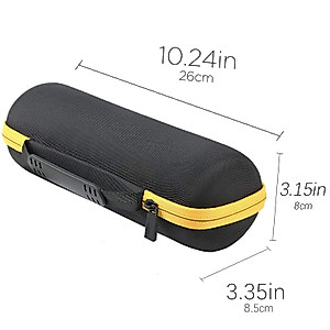 co2CREA Hard Travel Case Replacement for JBL Flip 6 FLIP 5 Waterproof Portable Bluetooth Speaker (Black Case + Yellow Zipper)