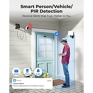 REOLINK 2K Wireless Security Camera Outdoor, Battery Solar Powered with 3MP Night Vision, 2-Way Talk, 2.4GHz WiFi for Home Security, No Hub Nedded, Argus 2E with Solar Panel（2 Pack）