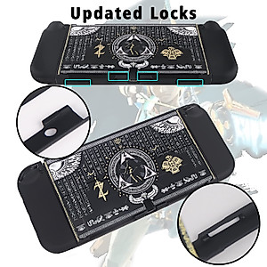 TIKOdirect Dockable Case Compatible with Switch OLED Joy-Con Controllers Newest Updated with 4 Thumb Grip Caps, Anti-Scratch Touch Grip Cover, The Legend of Zelda