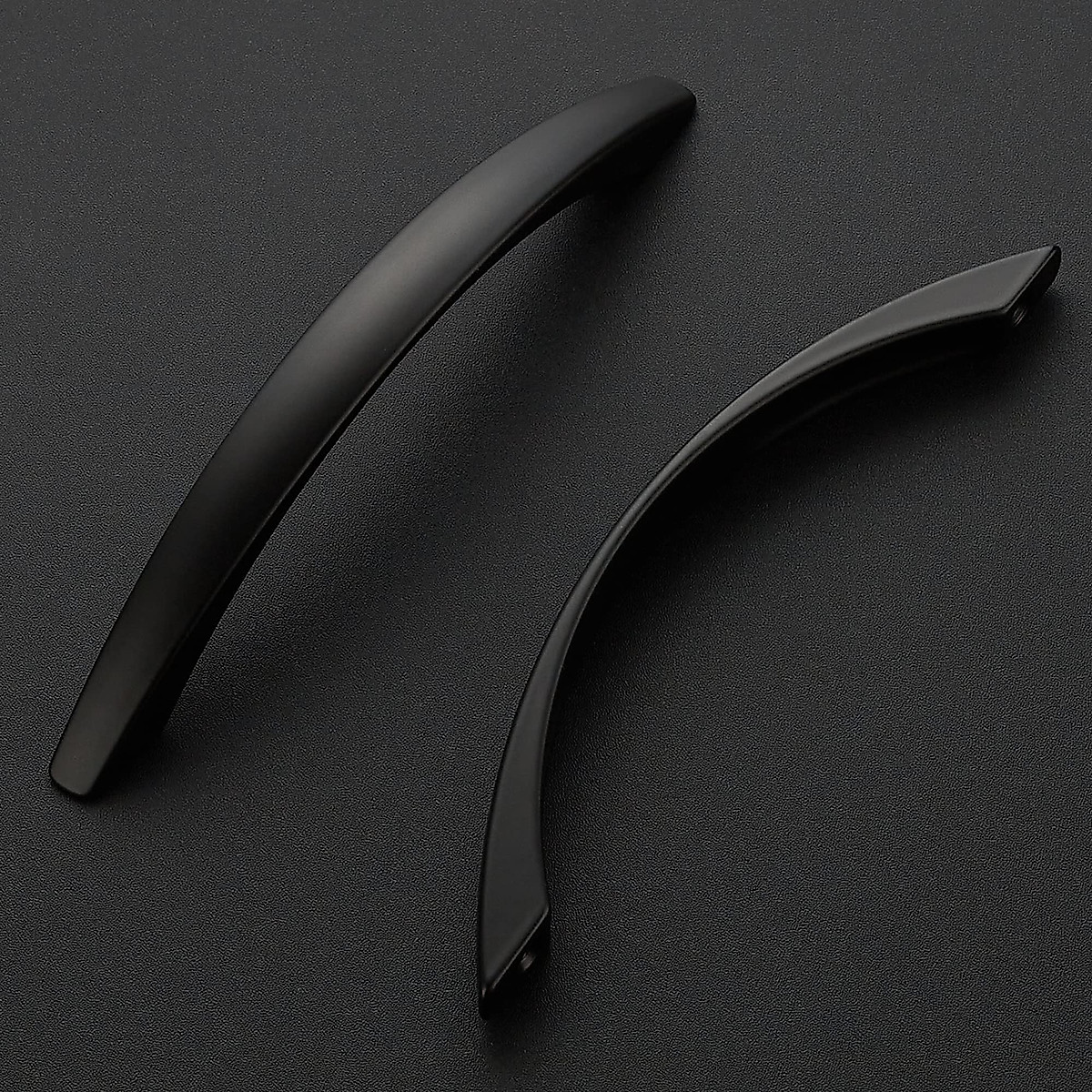 Ravinte 10 Pack Cabinet Pulls 5 Inch Matte Black Curved Drawer Pulls for Kitchen Cupboard Arch Pulls for Dresser Drawer Cabinet Hardware Come with Screwdriver