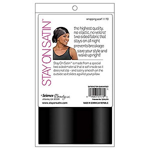 Stay On Satin Wrapping Scarf, Black