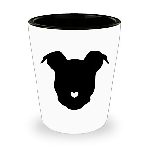 ODDITEES Pitbull Silhouette Shot Glass For Dog Mom Dad