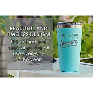 Thank You Gifts for Women - Thank You For Being Awesome 16 oz Mint Tumbler - Inspirational Appreciation Gifts for Female Coworker Employee Friend Teacher Hostess - Encouragement Gifts Ideas for Her