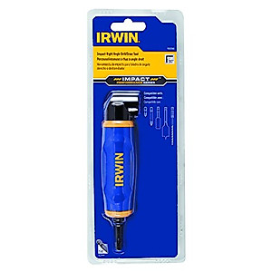 IRWIN Tools IMPACT Performance Series Power Drill Right-Angle Drive Adapter 1/4-inch Shank, (1902386)
