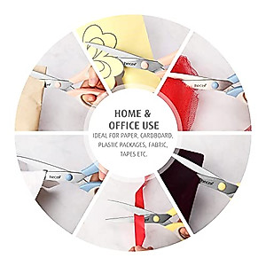 hecef 8” Craft Scissors All Purpose for Office, Sharp Sewing Scissors with Soft Grip Handles, Sturdy Stainless Steel Utility Scissors for School Home Art Craft DIY Supplies, 3 Pack