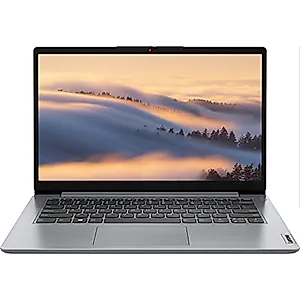 Lenovo Ideapad 1i Thin Light Laptop, 14.0" HD Display, Intel Celeron N4020(up to 2.80 GHz), 4GB RAM, 64GB eMMC + 128GB PCIe SSD, WiFi 6, Webcam, 10Hr Battery, Windows 11 S, Cloud Grey