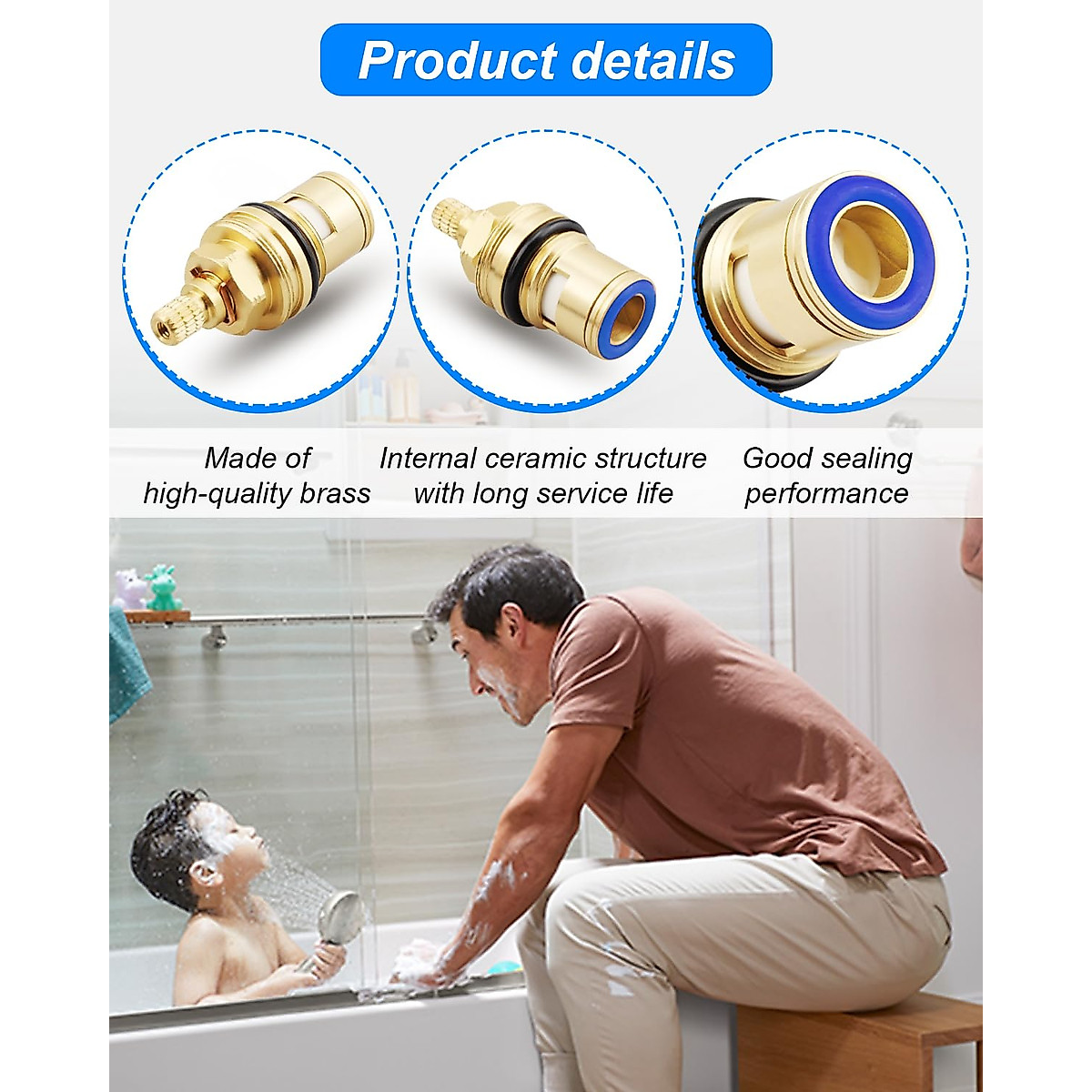 Ceramic Cartridge Assembly 013788-45 Fit for T&S Brass Faucets, Cold Ceramic Cartridge Assembly 20I-125PSI 40-140F