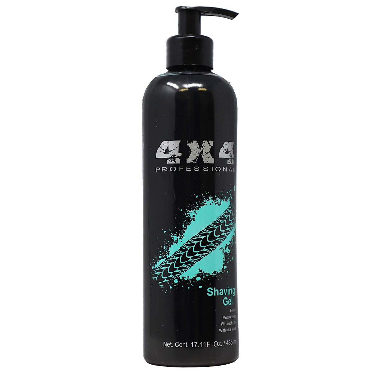 4X4 Professional Foamless Shaving Gel, Fresh Transparent Shaving-Gel for Ultimate Moisturizing, Cleansing, and Soothing Effect with Active Ingredients that help Eliminate Bacteria – 13 Oz Bottle