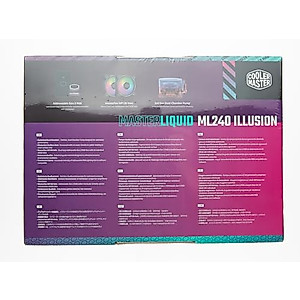 Cooler Master MasterLiquid ML240 Illusion CPU Liquid Cooler - AIO Water Cooling System, 3rd Gen Pump, 2 x 120mm ARGB Halo Fans, 240mm Radiator, ARGB Controller Included - AMD and Intel Compatible