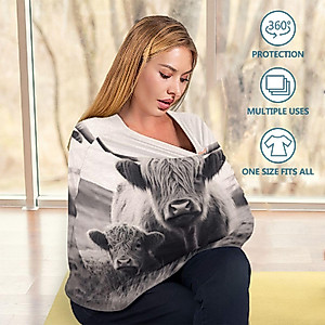 Soft Baby Car Seat Covers Highland Cow Canopy for Infants Strollers Canopies for Newborns Babies Nursing Apron Cover for Breastfeeding