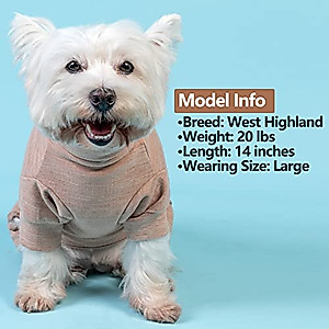 KYEESE Dog Pajamas for Small Dogs Turtleneck Stretchy Dog Pjs Super Soft Warm Material Dog Onesie with Bowtie Puppy Pajamas, Khaki,XS