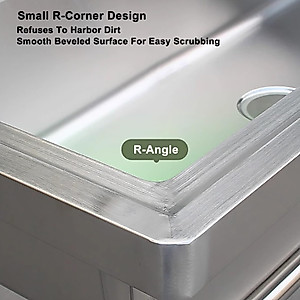 ZGDXPLA Outdoor Stainless Steel Sink Free Standing Commercial Restaurant Utility Sink with 2 Single Cold Faucets Garden Sink with Backsplash Strong Stability for Garage Restaurant Backyard