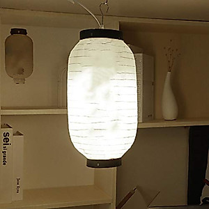 OSALADI Japanese Style Hanging Lantern White Blank Foldable Silk Sushi Lantern Waterproof Hanging Pendant for Traditional Festive Wedding Home Street Decor
