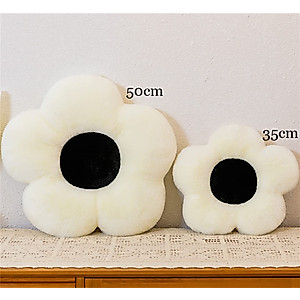 ELONEL Flower Pillow Cushion Cushion Sofa Cushion Living Room Window Decoration Tatami Bedroom futon Cushion Chair Cushion (35cm/13.7inch, White)