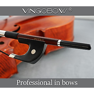 VingoBow 3/4 Size GERMAN UPRIGHT DOUBLE Bass Bow! BLACK Natural Mongolia Horsehair Art No.300BGB.43
