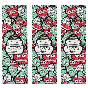 Teak Tuning 3PK Premium Fingerboard Skate Grip Tape, Bubble Bushings Collage - Christmas Edition - 38mm x 114mm - Set of 3 Sheets