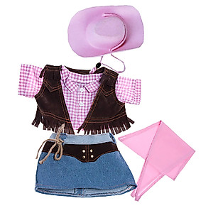 Cowgirl w/Pink Hat and Pink Scarf Teddy Bear Clothes Fits Most 14"-18" Build-A-Bear and Make Your Own Stuffed Animals