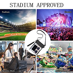 USPECLARE Clear Crossbody Purse Bag Stadium Approved Clear Tote Bag for Work Concert Sports(Clear Black)