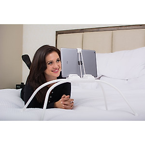 Tablift Tablet Stand for The Bed, Sofa, or Any Uneven Surface - Universal for All Tablets… (White)