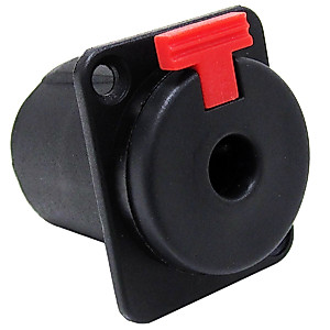 GLS Audio 1/4" Jacks TS and TRS Panel Mount Jack Locking Style D Series Size - 4 Pack