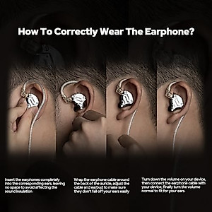 Linsoul KZ ZS10 Pro, 4BA+1DD 5 Driver in Ear Monitor, HiFi Wired Earbuds, Gaming Earbuds, Hybrid IEM Earphones with Stainless Steel Faceplate, Detachable Cable for Musician(with Mic, Dark Black)