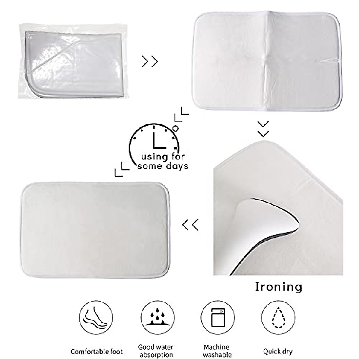 Christmas Bath Rugs Santa Claus Xmas Trees Sponge Doormat Absorbent Non Slip Backing Durable Soft Flannel Mat Red Black Buffalo Plaid Christmas Memory Foam Mats for Bathroom Kitchen 18 x 30 inches