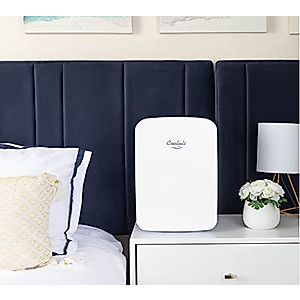 Cooluli 15L Mini Fridge for Bedroom, Car, Office Desk & College Dorm - 12V Portable Cooler & Warmer for Food, Drinks, Skincare - AC/DC Small Refrigerator with Glass Front, White