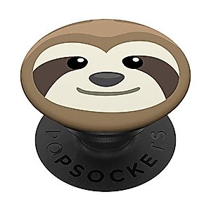 Lazy Funny Sleepy Sloth Face PopSockets PopGrip: Swappable Grip for Phones & Tablets