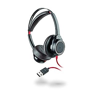 Poly (Plantronics + Polycom) Blackwire 7225 Wired USB-A Headset (Plantronics) - Black - Dual-Ear (Stereo) Computer Headset - Connect to PC/Mac via USB-A - Active Noise Canceling