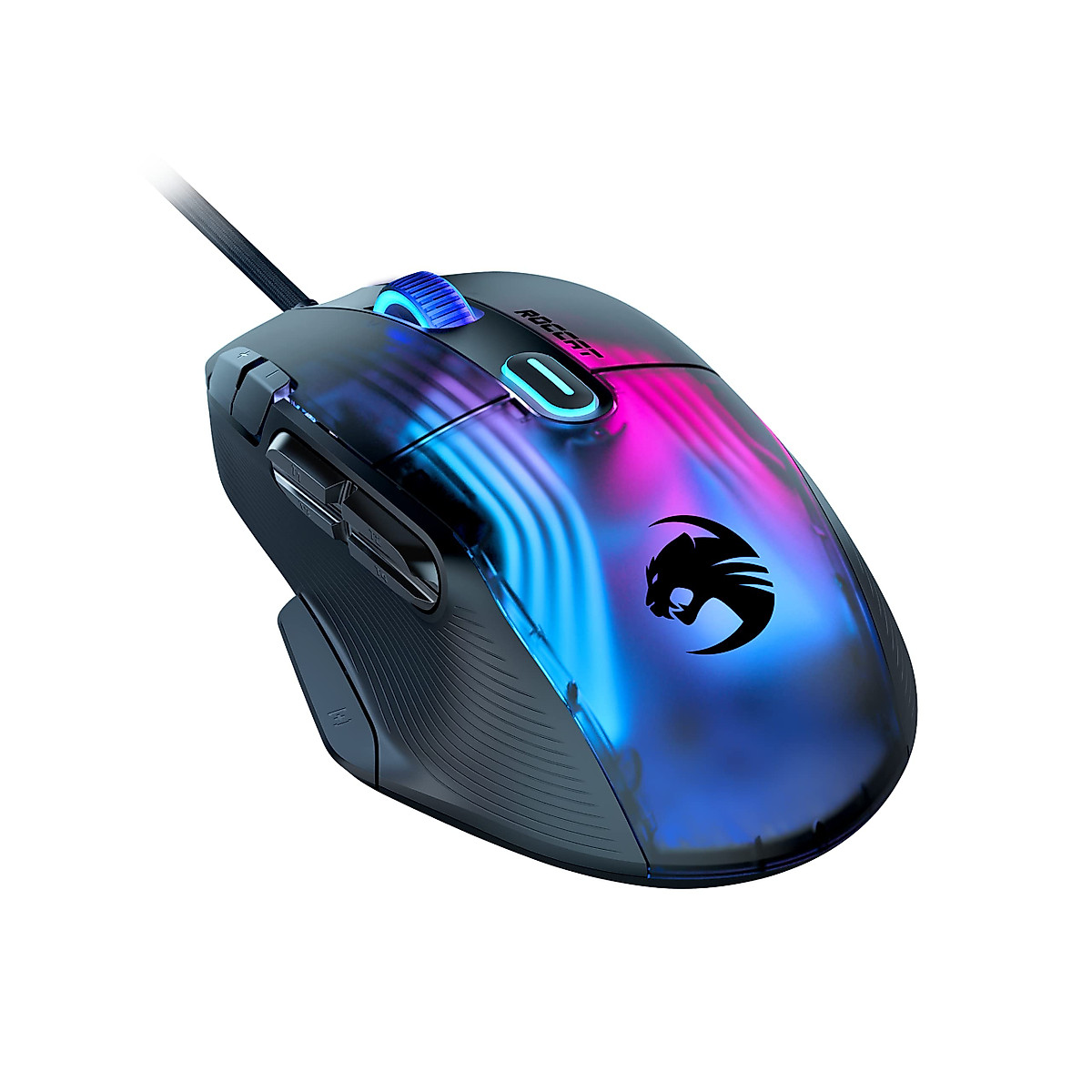 ROCCAT Kone XP PC Gaming Mouse with 3D AIMO RGB Lighting, 19K DPI Optical Sensor, 4D Krystal Scroll Wheel, Multi-Button Design, Wired Computer Mouse – Black