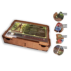 Smonex Wooden Character Box and Player Tray Compatible with Gloomhaven Board Game - Gaming Organization, Storage and Saving Game Results with Player Board – 4 pcs