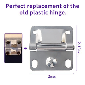 Cooler Stainless Steel Hinges with Screws Set Replacement -Compatible with Coleman Camping ice Chest Coolers Accessories 5235 6262 6270 (2 -Pack Stainless Steel Hinges)
