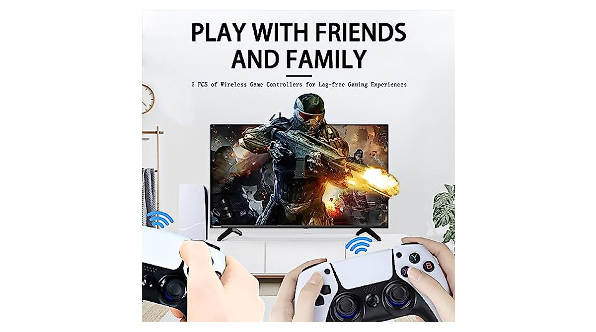 Retro Wireless Game Console - 40,000+ Games & 2 Controllers
