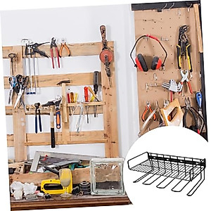 Zerodeko Tool Storage Box Storage Shelf for House Hand Tool Holder Electric Drill Holder Tools Organizer Power Tools Storage Storage Rack Peg Board Organizer for Tool Iron Black