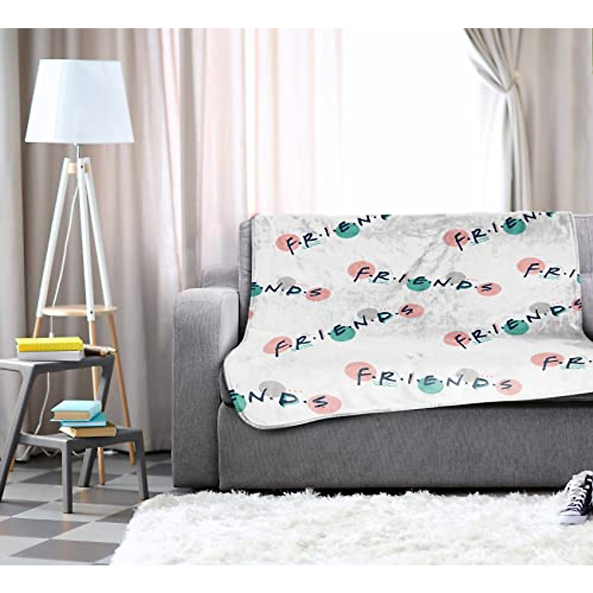 Friends Bubbles Throw Blanket - Measures 50 x 70 inches - Fade Resistant Super Soft Fleece Bedding (Official Friends Product)