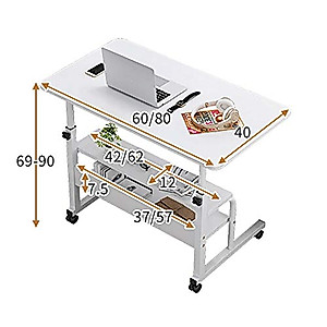 ZHYH Computer Desk Adjustable Portable Laptop Computer Table Rotating Bedside Ergonomic Laptop Computer Table Desk Table/Dressing Table (Color : Black)