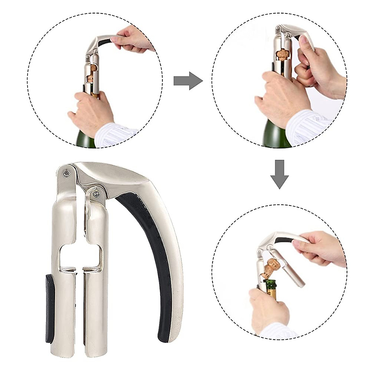 Champagne Bottle Opener Sparkling Wine Cork Puller, Bar Jar Cork Puller Kitchen Champagne Corkscrew for Sparkling Wine Bottle Opener, Wine Cork Puller