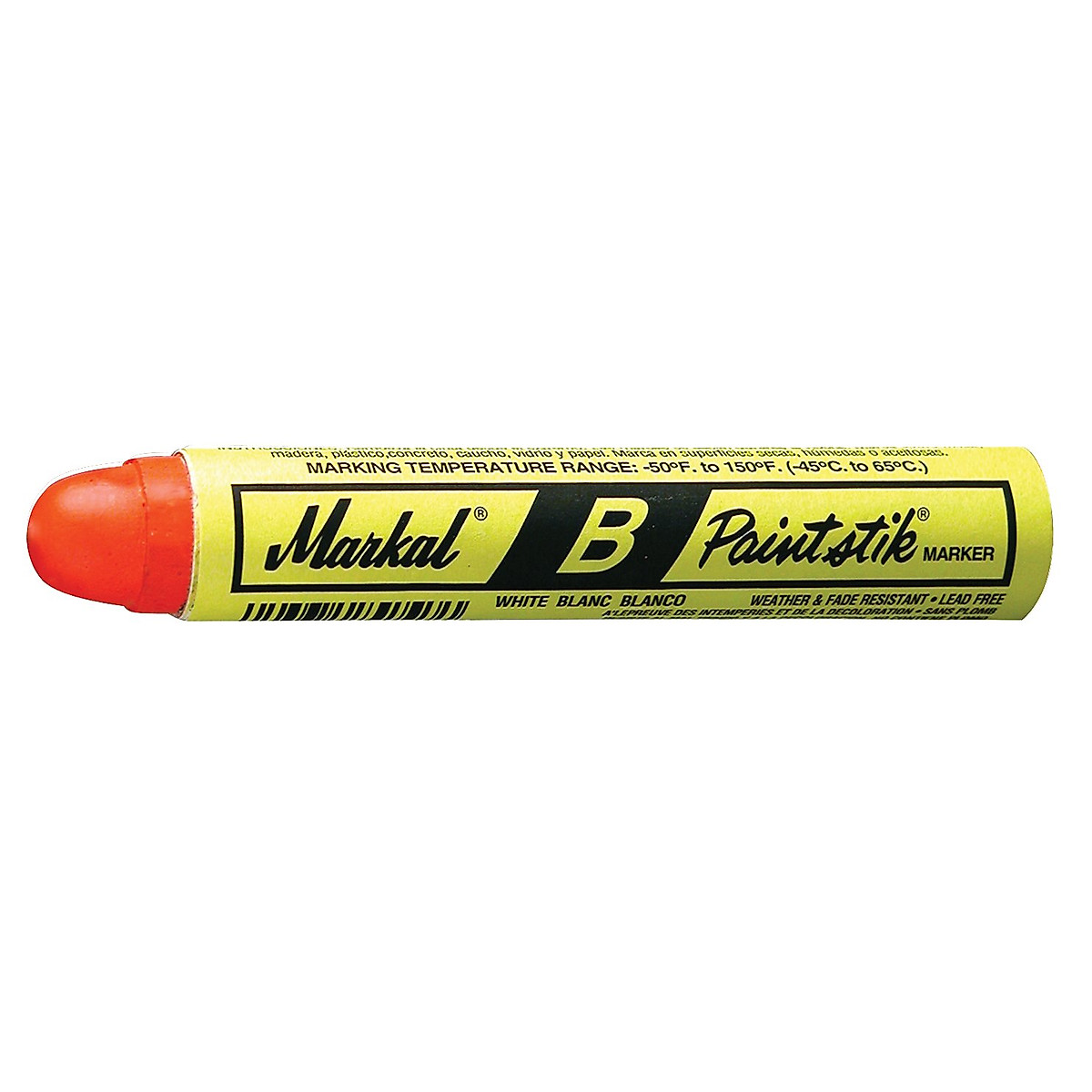 Markal B-Paintstik Solid Paint Ambient Surface Marker, 11/16" Diameter, 4-3/4" Length, Red (Pack of 12)