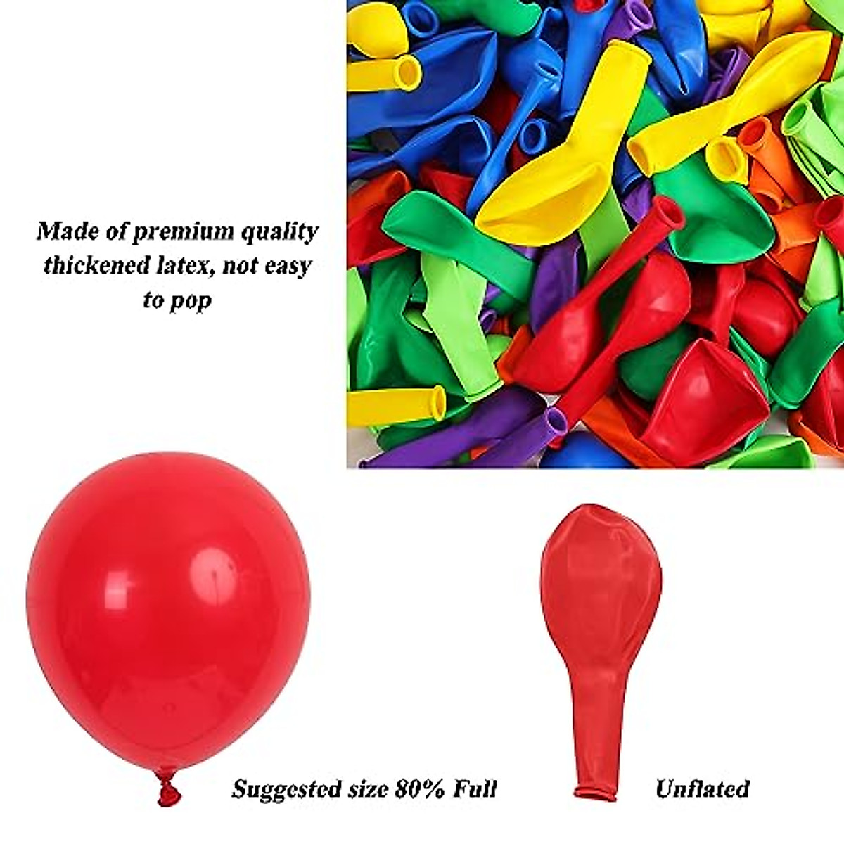 RUBFAC Rainbow Balloon Garland Kit - 132pcs for Parties