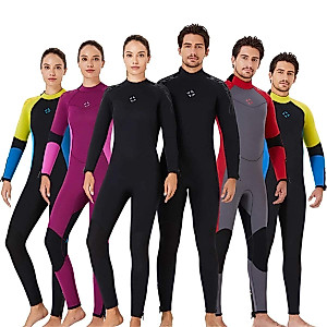 Women One Piece Fullbody 5mm Neoprene Back Zip UV Protection Diving Suit Wetsuit for Women-Snorkeling, Scuba Diving Swimming, Surfing Cold Water XL