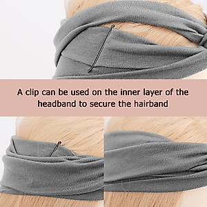 DRESHOW 4 Pack Headbands for Women Yoga Knotted Headbands Elastic Criss Cross Hair Accessories Sports Head Wrap Non Slip