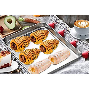Baking Sheet, Yododo Stainless Steel Baking Pans Tray Cookie Sheet Toaster Oven Tray Pan Cookie Pan, Non Toxic & Healthy, Superior Mirror Finish & Rust Free, Easy Clean & Dishwasher Safe - 23½ inch