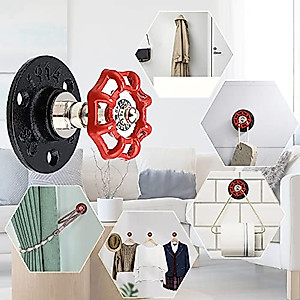 Sumnacon 3 Pcs Industrial Pipe Coat Hook Racks - Heavy Duty Rustic Hat Robe Towel Holder Hanger, Wall Mounted Clothing Racks with Hardware for Home, Office, Electroplated Black Finish