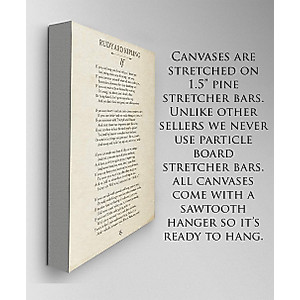 Rudyard Kipling - If - Inspirational Sayings Wall Decor, Motivational Poem Poster, Canvas Wall Art for Home and Office, Inspiring Literature Gift, Choose Unframed Book Poster Poster or Canvas Arts