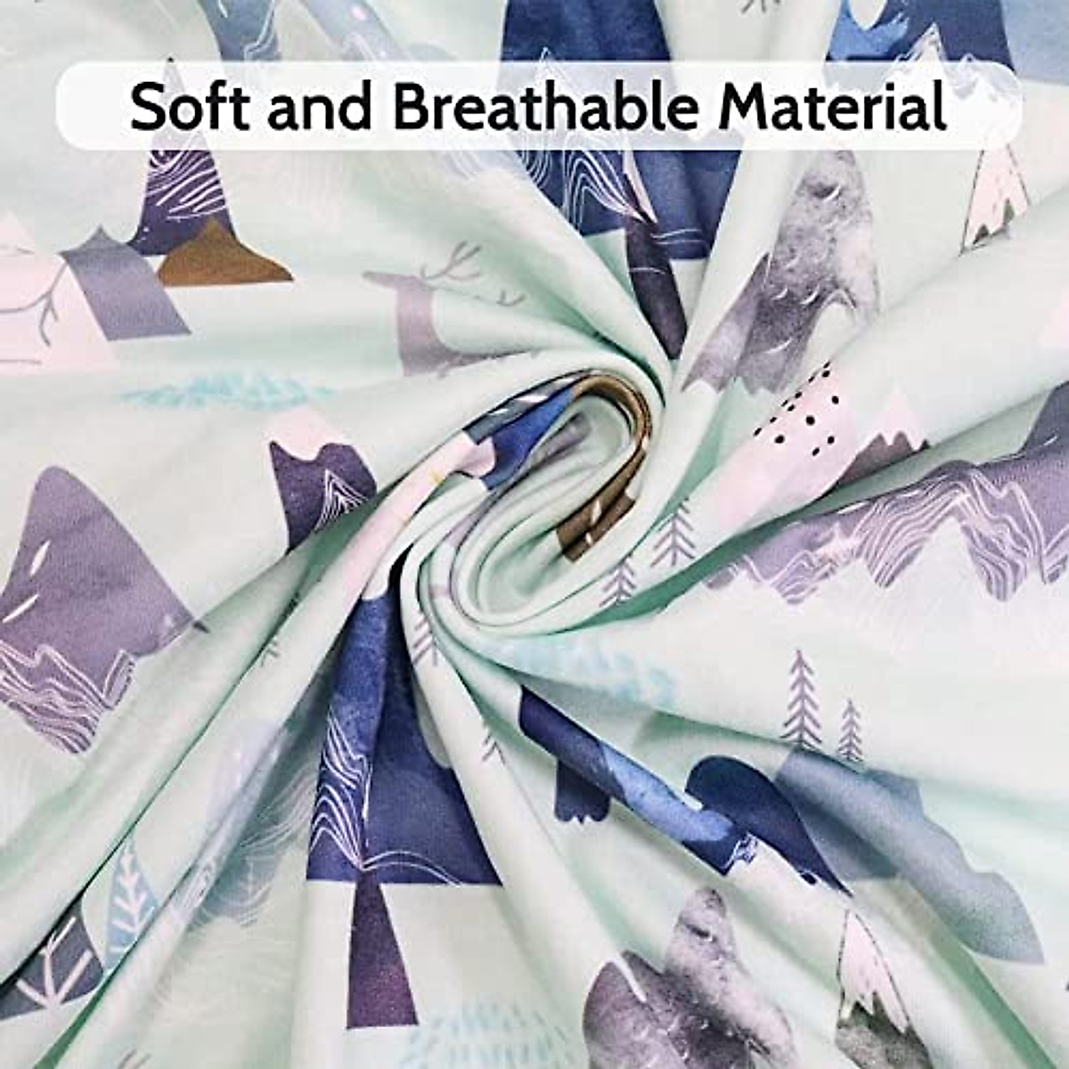 Mountain Baby Changing Table Pad Cover for Boys and Girls, Diaper Changing Pad Cover Sheets for Newborn Infant, Washable, Soft Breathable